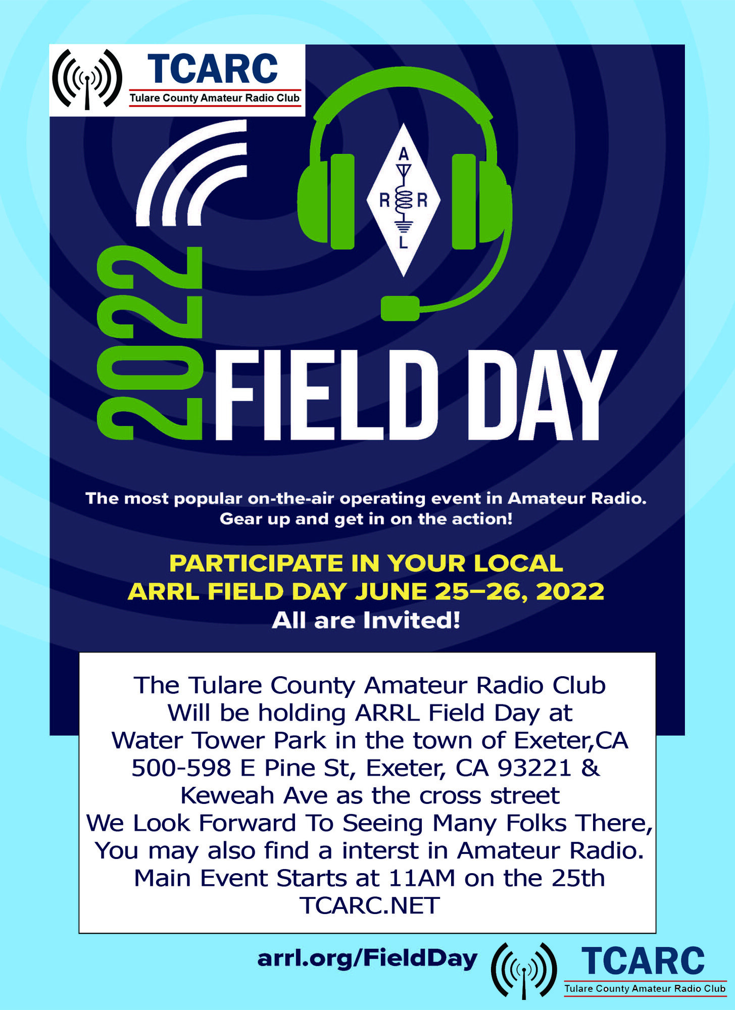 ARRL Field Day Poster and location info | Announcements | Tulare County ...